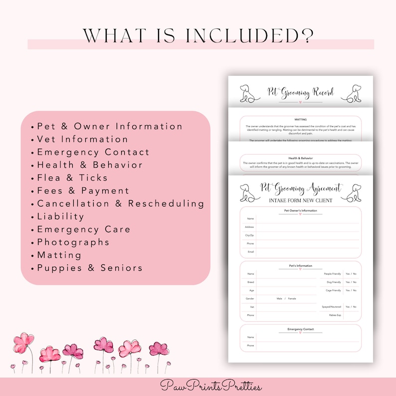 Pet Grooming Agreement Printable - Professional Dog Grooming Contract ...