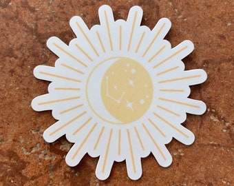 Boho Sun Vinyl Sticker, Water Bottle Decal, Laptop Sticker, Bohemian ...