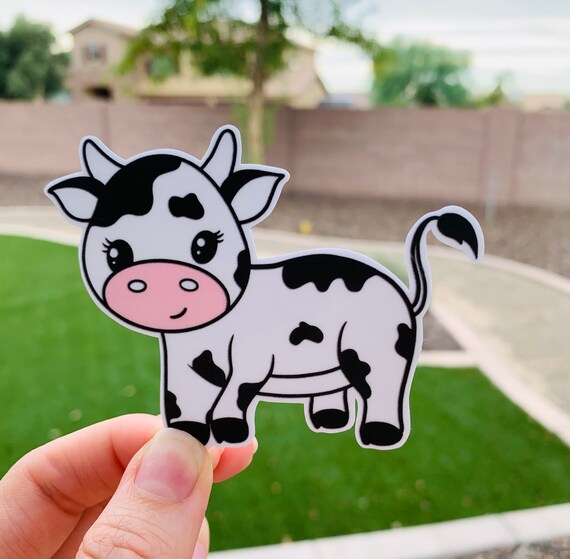Cow Vinyl Waterproof Sticker - Etsy
