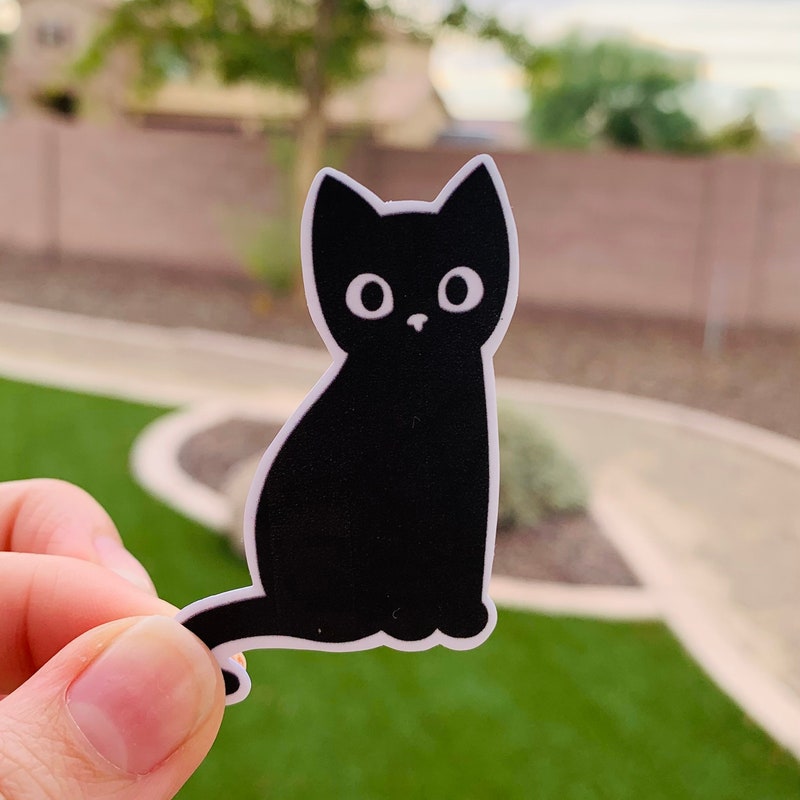 Black Cat Stickers - Etsy