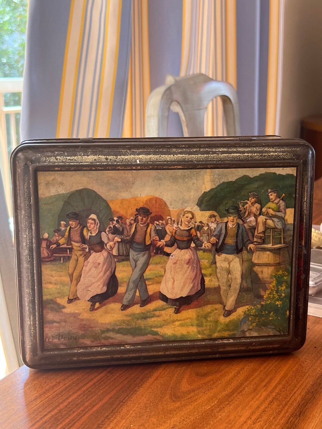 Antique Vintage French Tin Box Collectible - Etsy