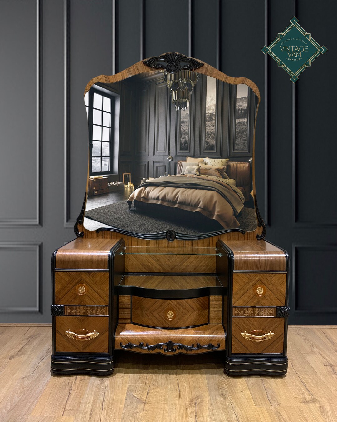 American 1930s Art Deco Waterfall Dressing Table/vanity. **SOLD** - Etsy UK