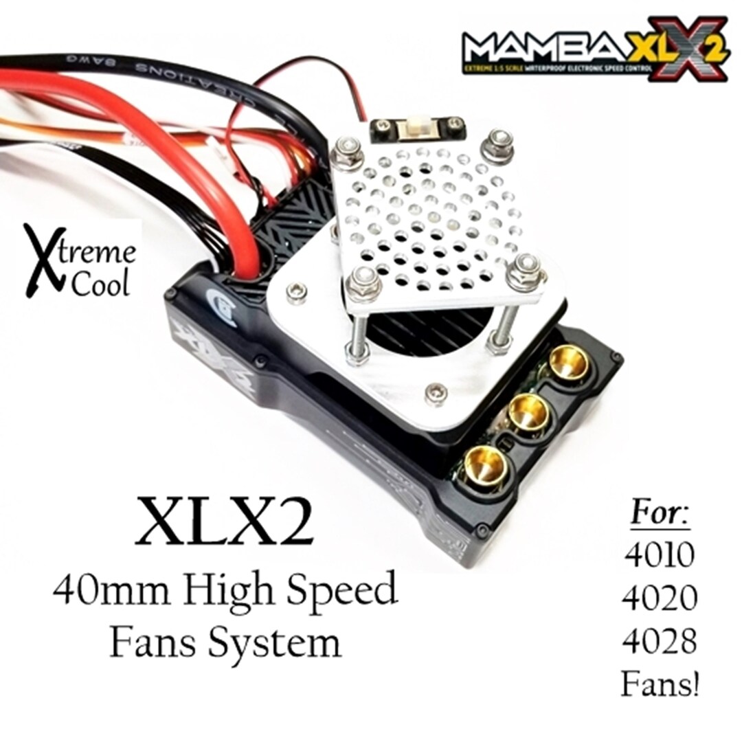 RCP Xtreme Cool Mamba XLX2 40mm Cooling Fan Mount System 4010 4020 4028 ...