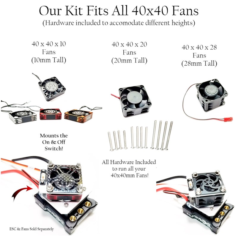 RCP Xtreme Cool Mamba Monster X 8s 40mm Cooling Fan Mount System 4010 ...
