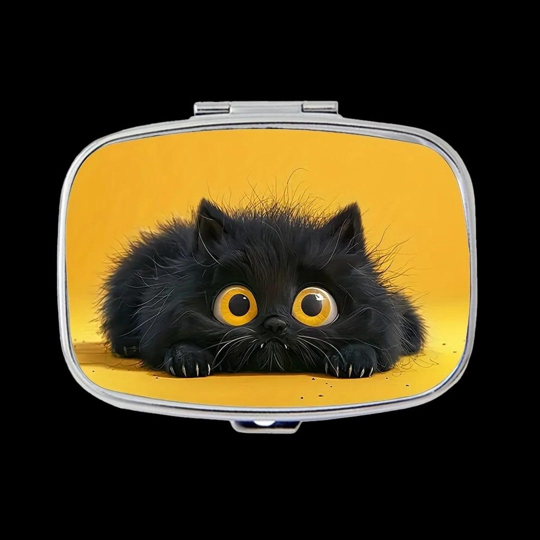 Black Kitty Pill Box - Etsy