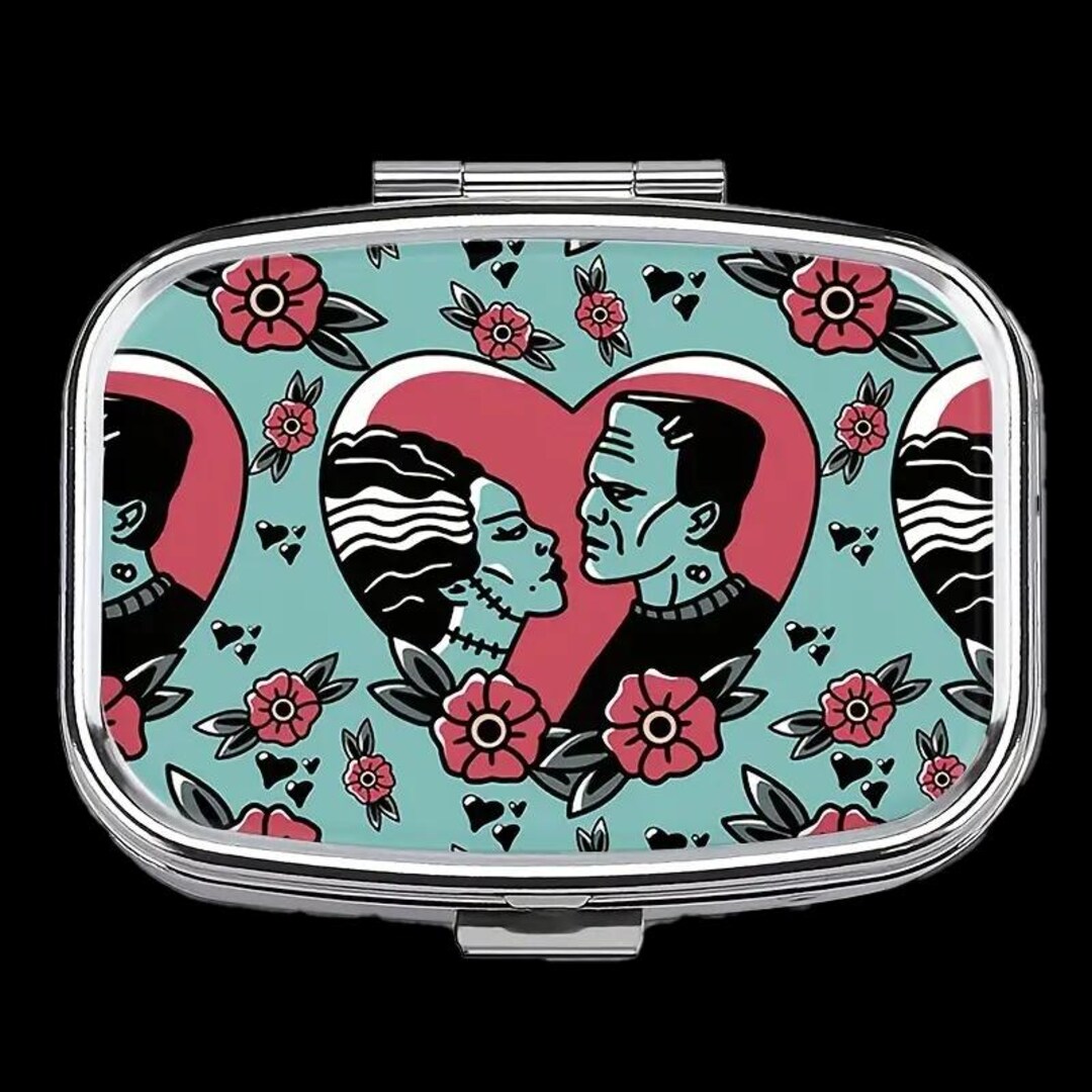 Frankenstein's Monster and Bride Pill Box - Etsy
