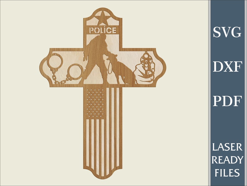 2 Police Cross Svg Digital File Download 2 Dxf Pdf Png Svg 2 Law ...