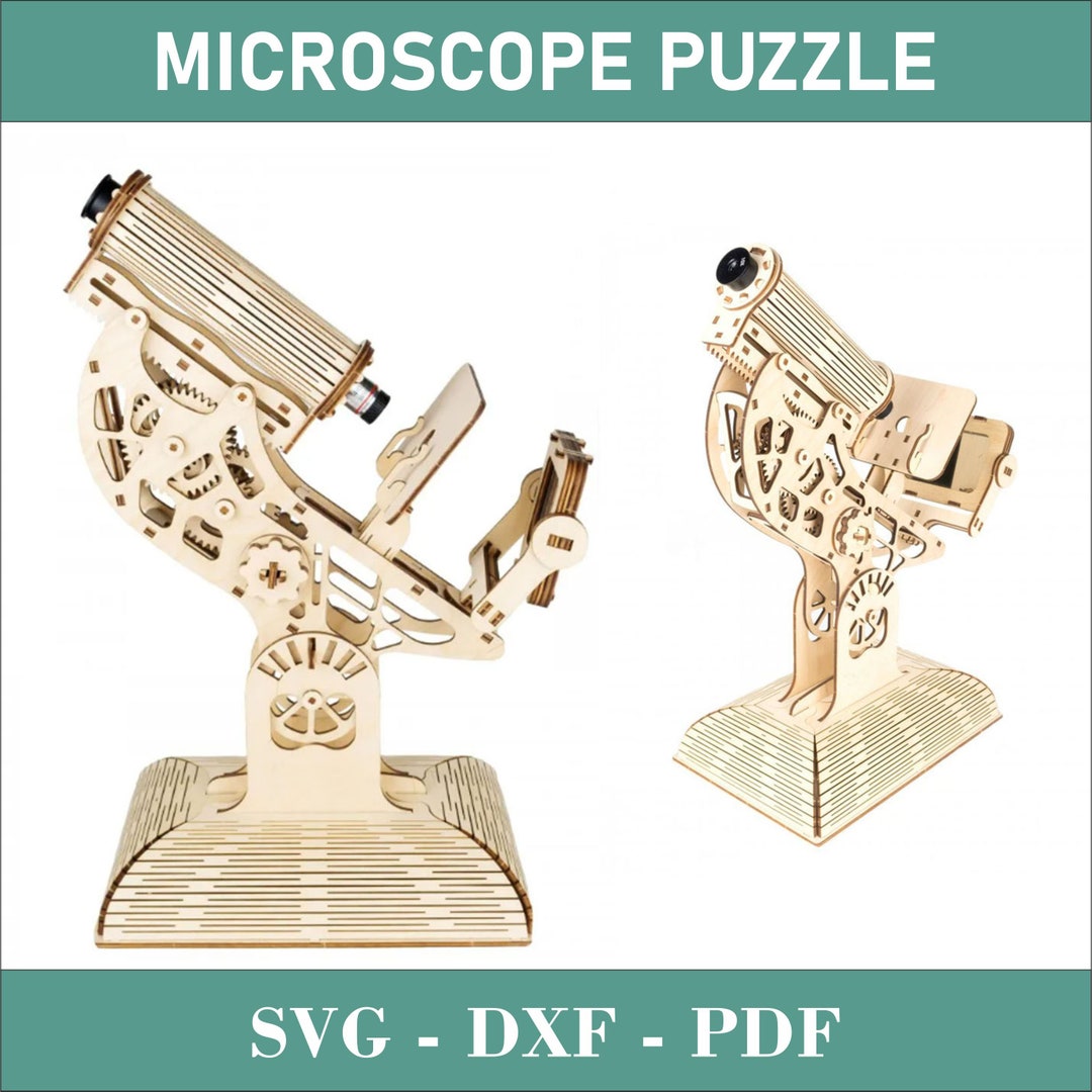 MICROSCOPE Puzzle Microscope Cut File 3D Layer Plywood Cutting - Etsy ...
