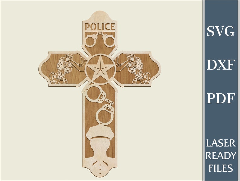 2 Police Cross Svg Digital File Download 2 Dxf Pdf Png Svg 2 Law ...