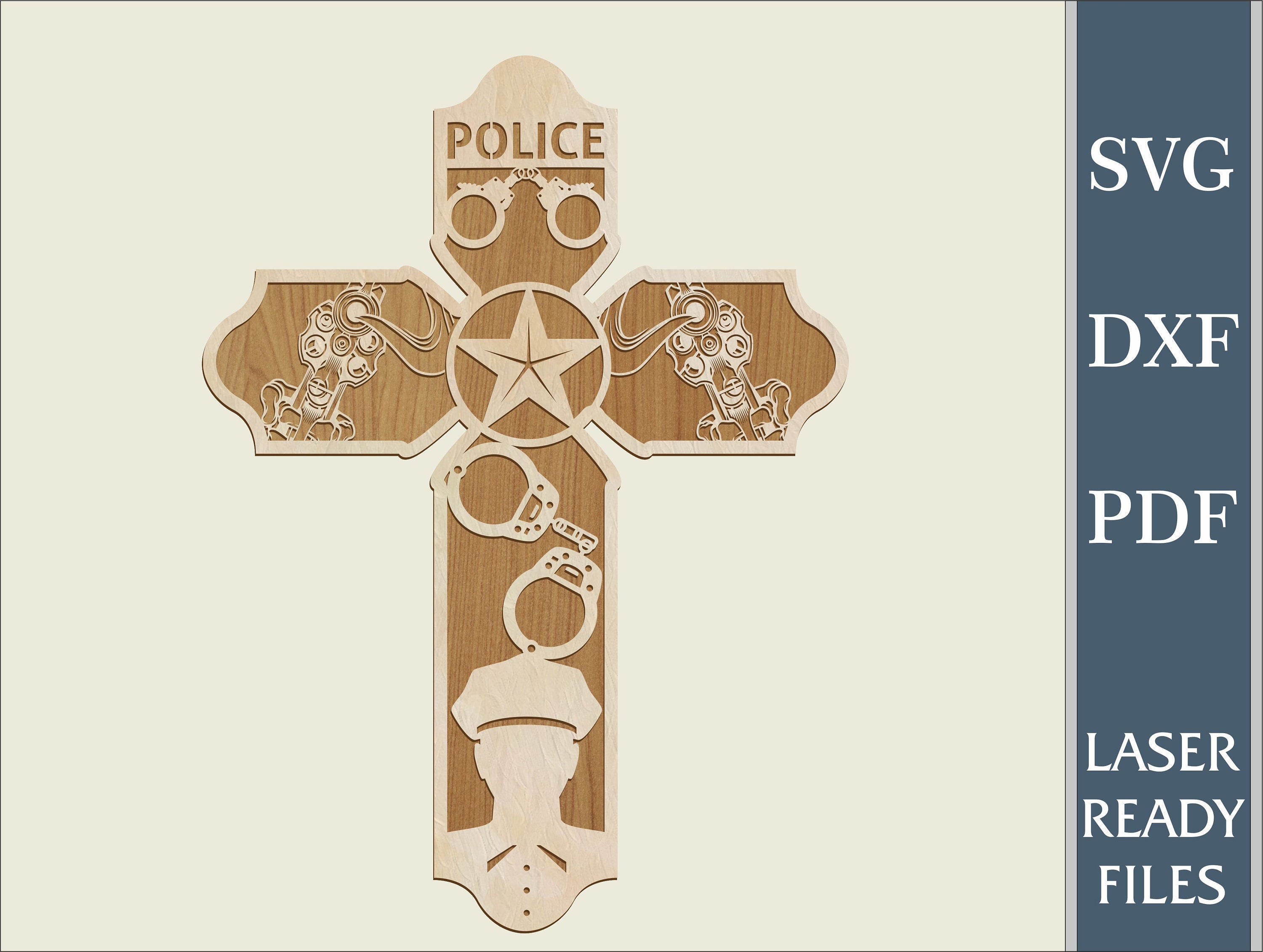 2 Police Cross Svg Digital File Download 2 Dxf Pdf Png Svg 2 Law ...