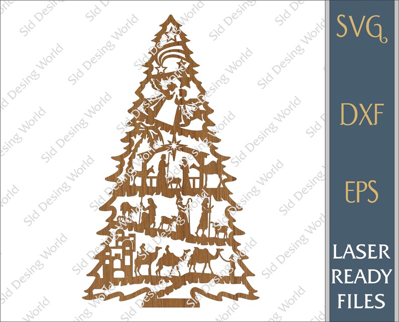 Nativity Tree Digital Pattern. Nativity Cross Digital Pattern - Etsy