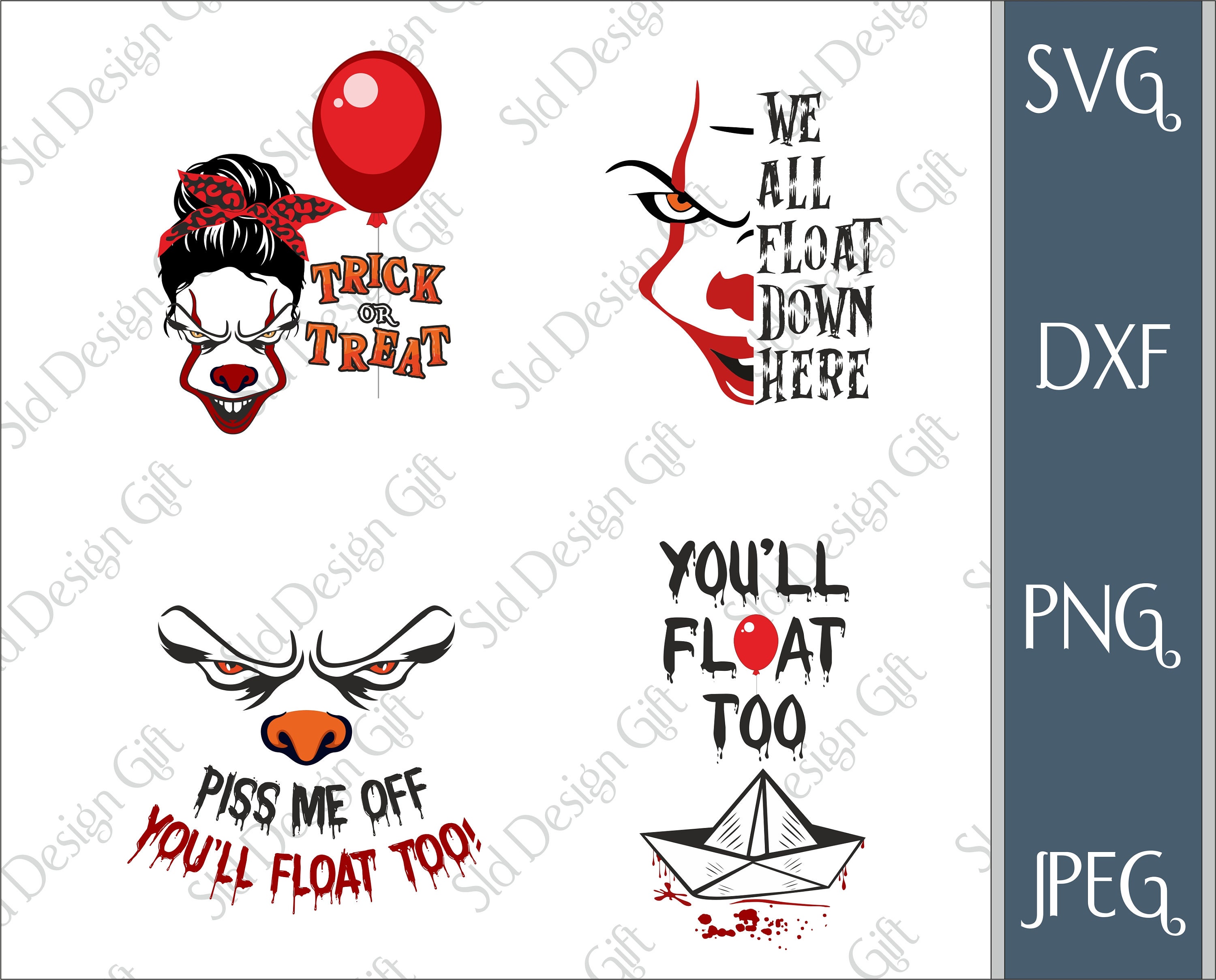 Pennywise Movie With Balloon Bundle IT Pennywise Clown Svg, Clown Svg ...