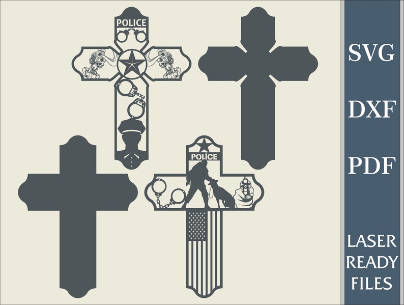 2 Police Cross Svg Digital File Download 2 Dxf Pdf Png Svg 2 Law ...