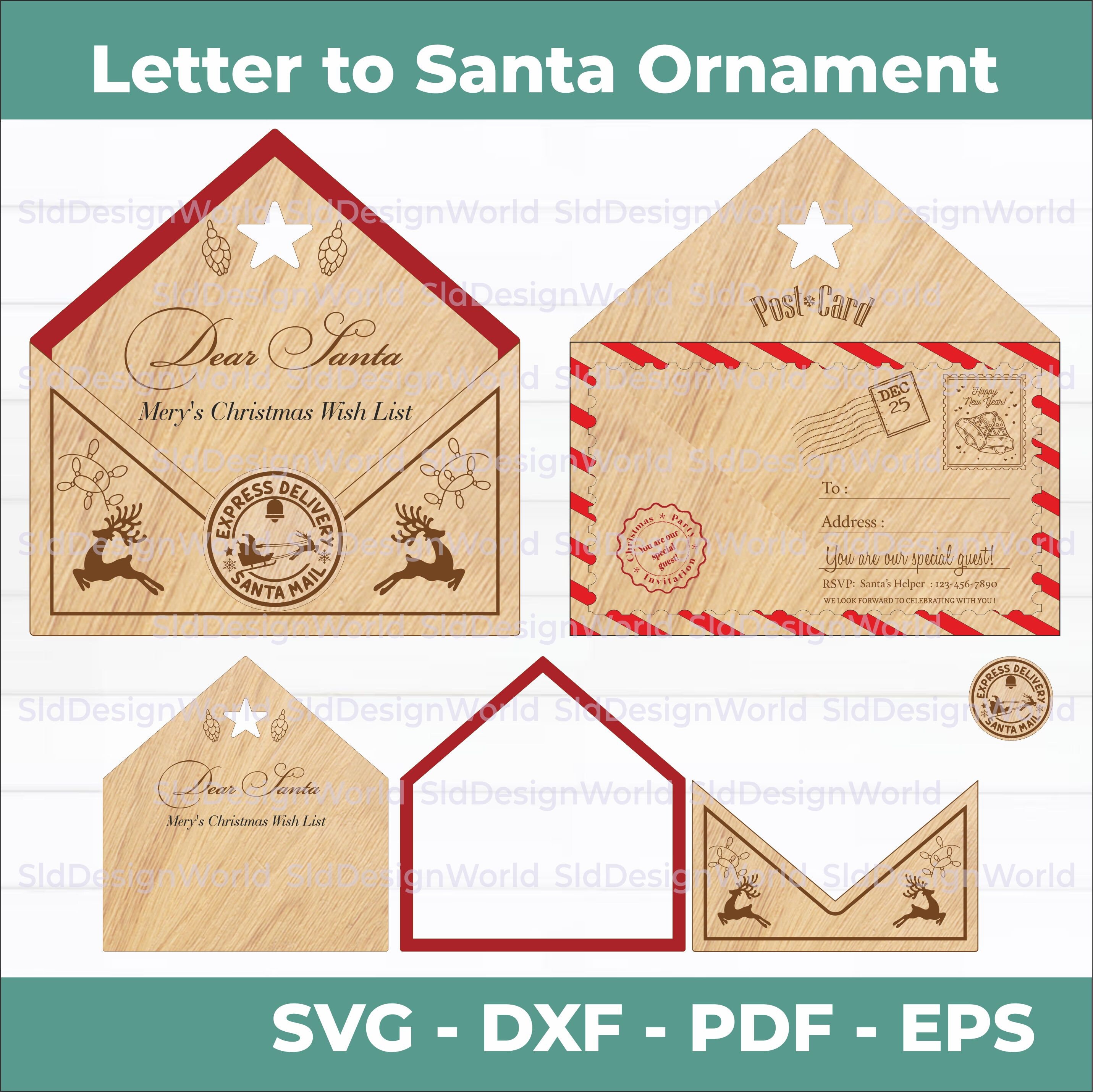 6 Santa Letter Ornament Svg, Santa Envelope Svg, Christmas Svg Bundle ...