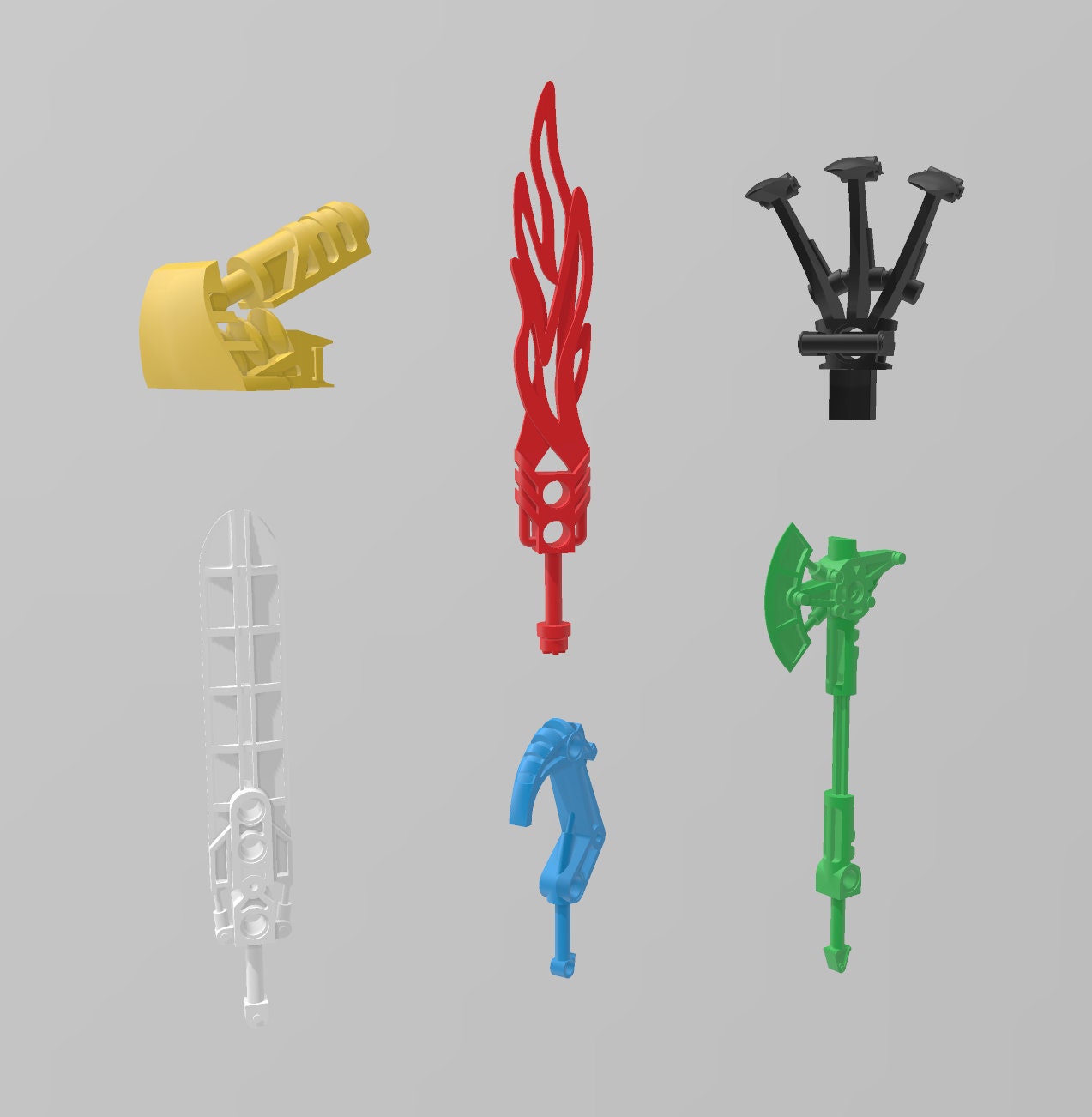 Bionicle Inspired Element Props 3D Printable Models Bundle - Etsy