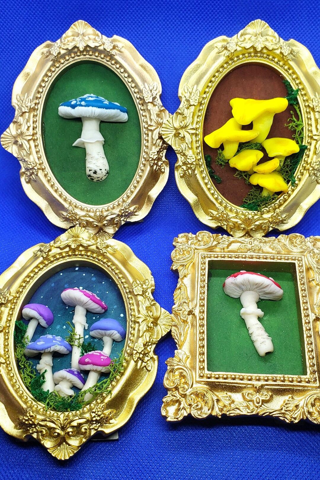 Mushroom 3D Picture in Frame Clay Mushroom Forrest Fungus Fly Agaric ...