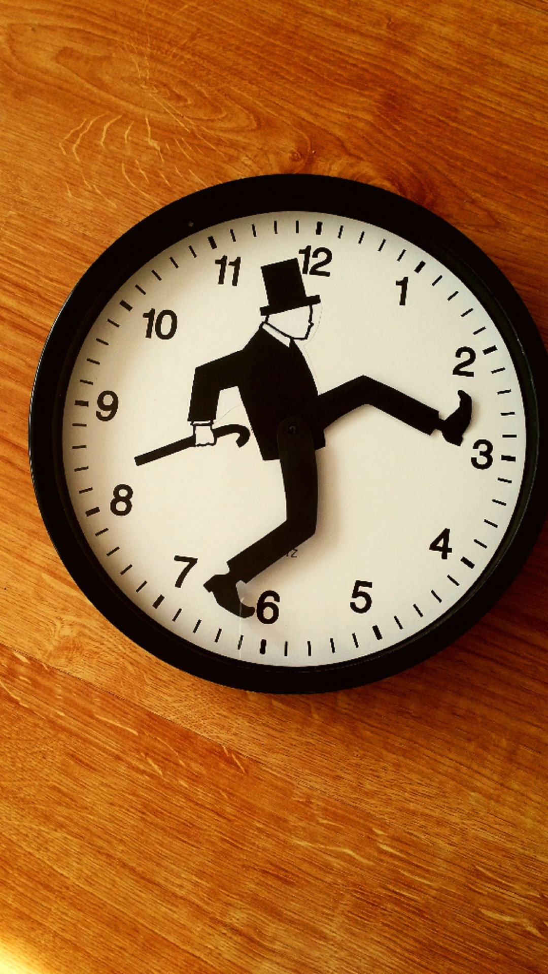 Black & White Moving Suit Man Clock, Unique Wall Clock, Modern Art ...