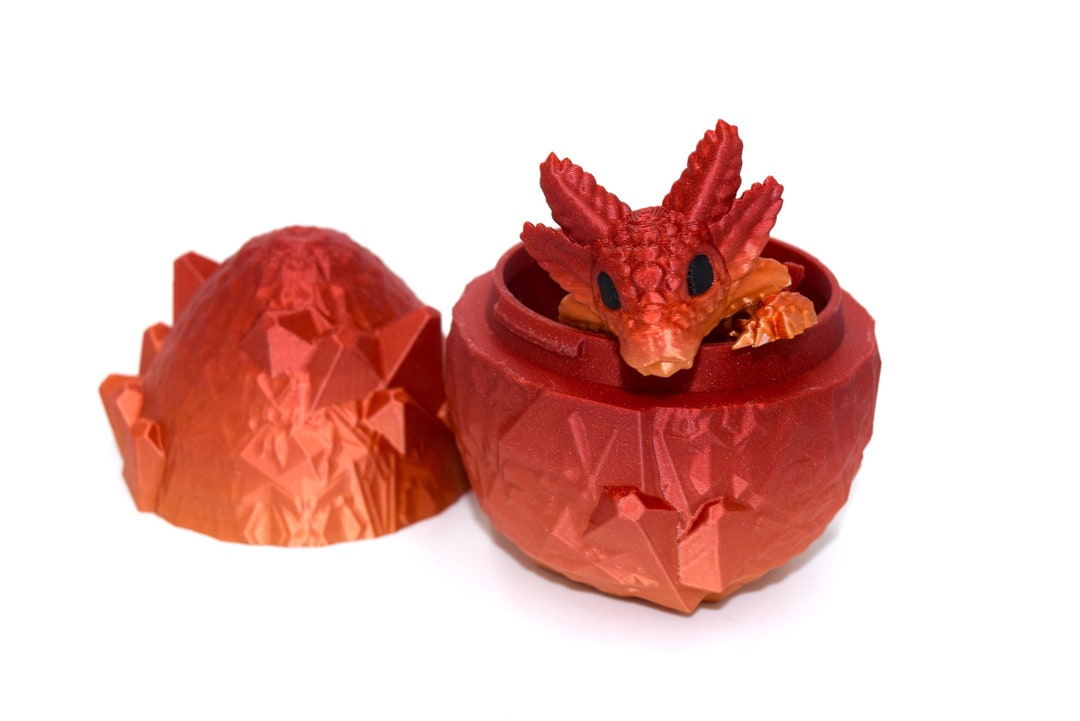 3D Print Baby Dragon With Egg Crystal Dragon Axolotl Dragon - Etsy