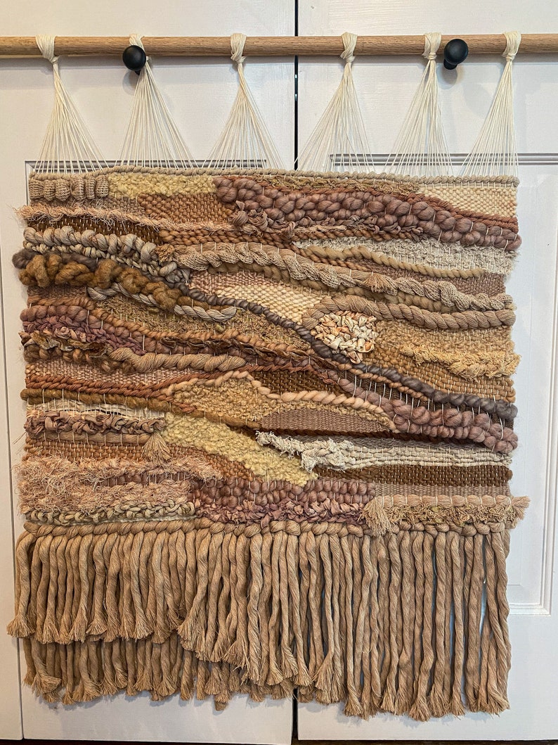 Large Desert Neutral Textured Hand Woven Boho Room Decor Modern Wall ...