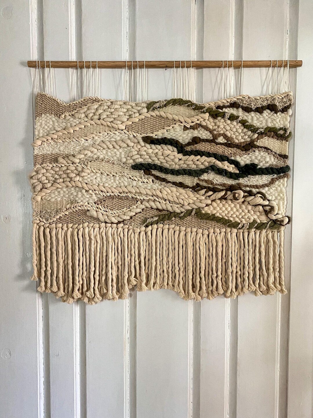 Large Weaving Hospitality Art Rolling Hills Textured Handwoven ...