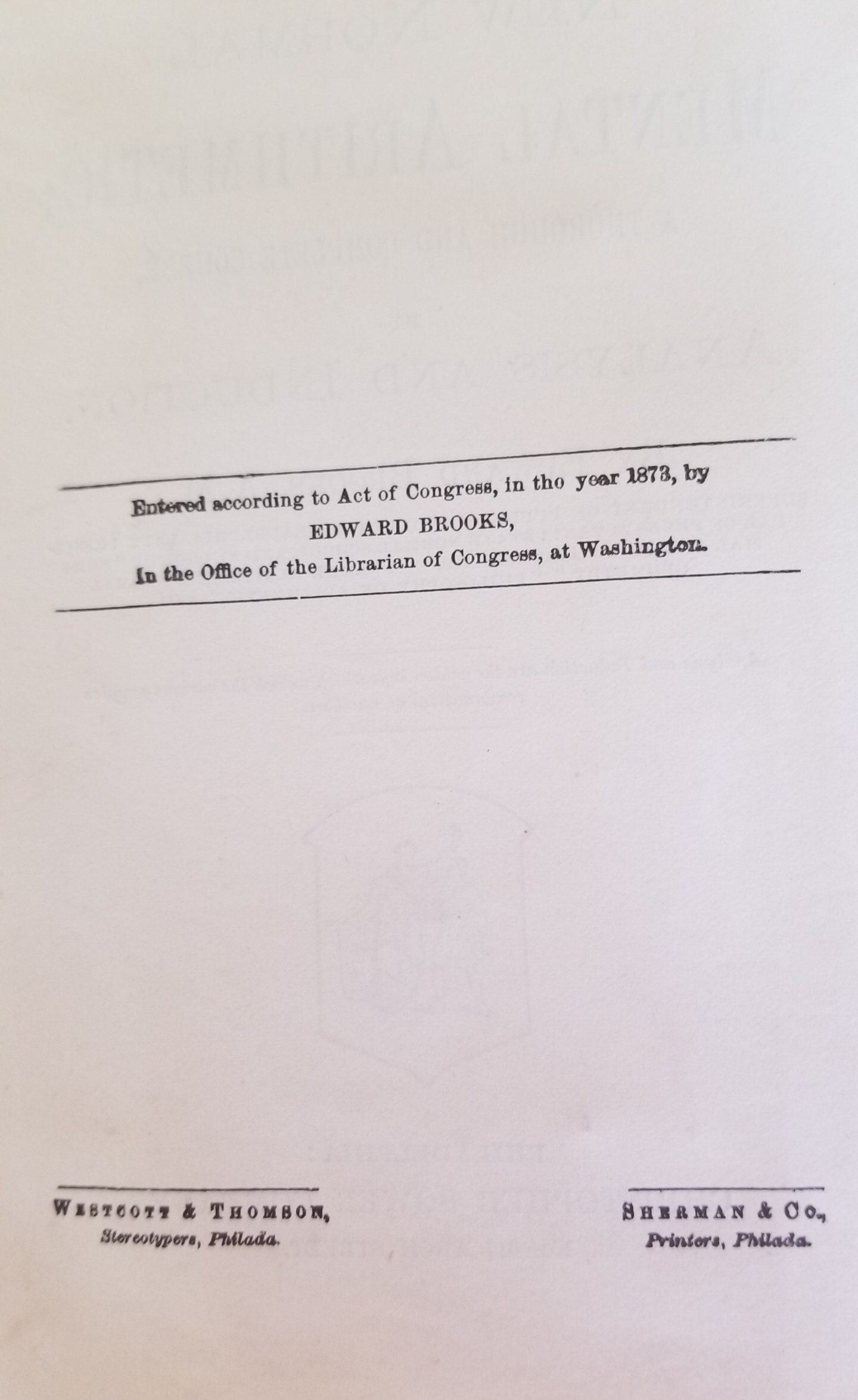 Antique Math Book 1873 Victorian the New Normal Mental - Etsy