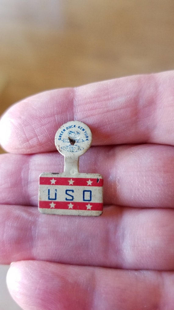 Vintage WWII USO and Red Cross Junior Collar Tab Butt… - Gem