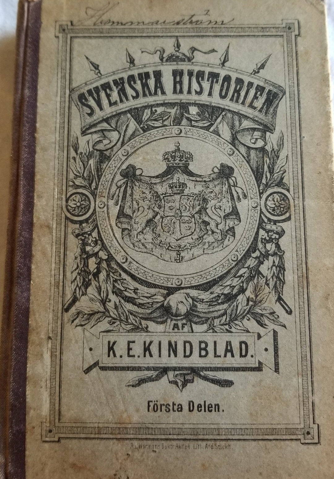 Victorian Book, 1876 Rare Antique, Svenska Historien, Handbook of ...