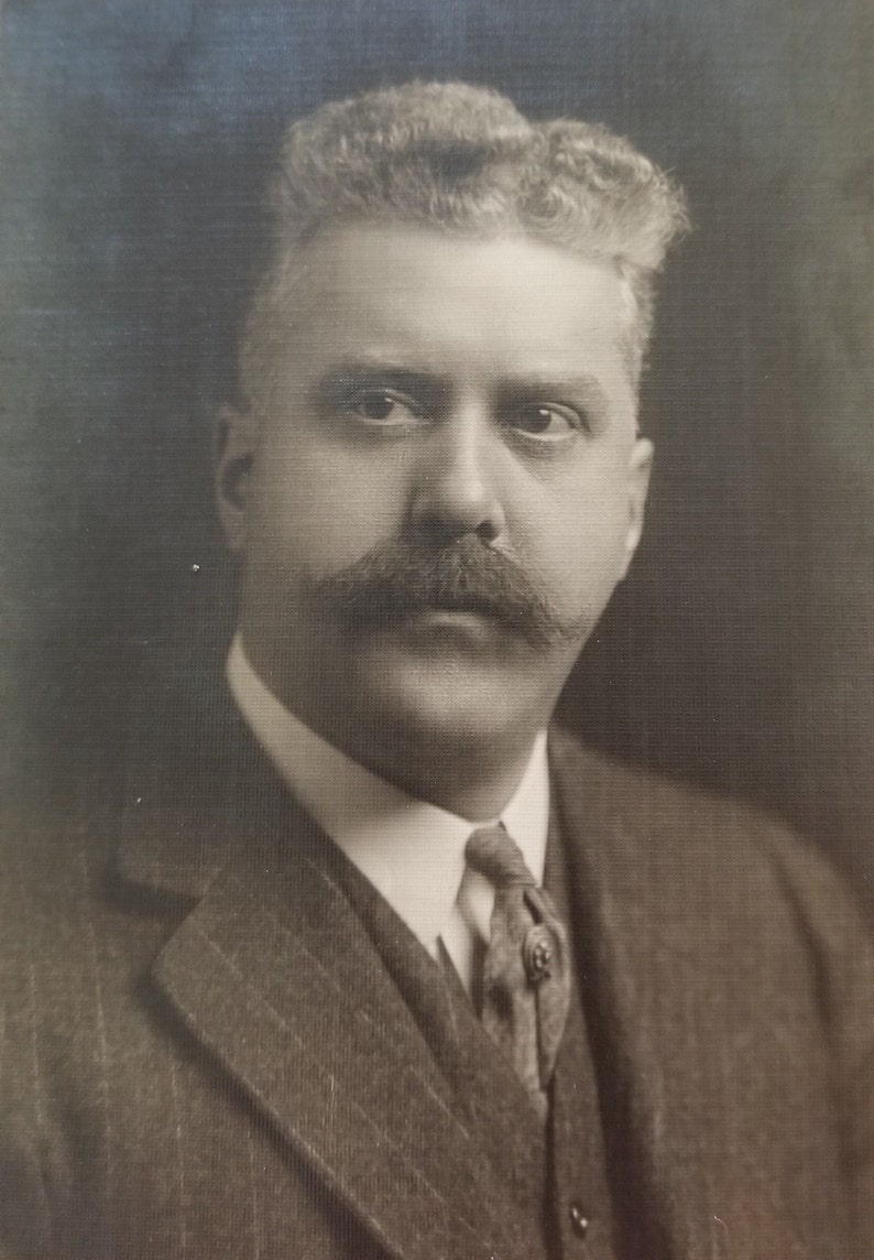 Antique Portrait of Edwardian Man With Big Mustache. - Etsy