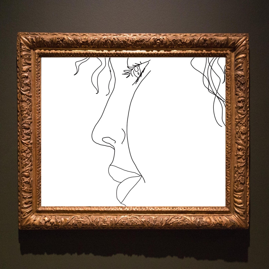 Woman Line Art, Profile of a Woman, Digital Art Print, Printable Wall ...