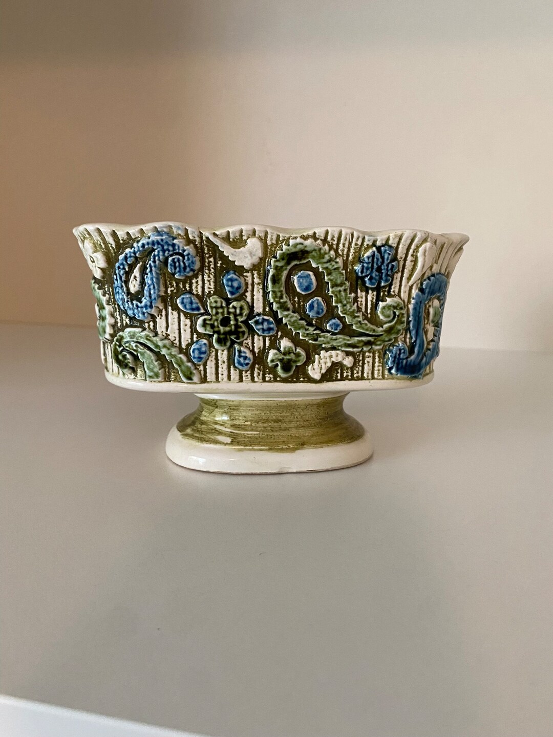 Inarco Pottery Blue Green Planter - Etsy
