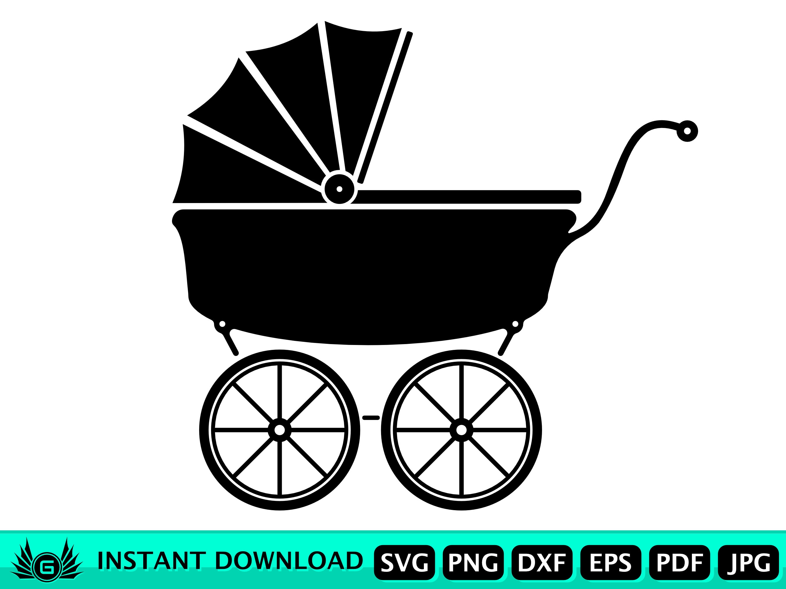 Vintage Baby Carriage Silhouette