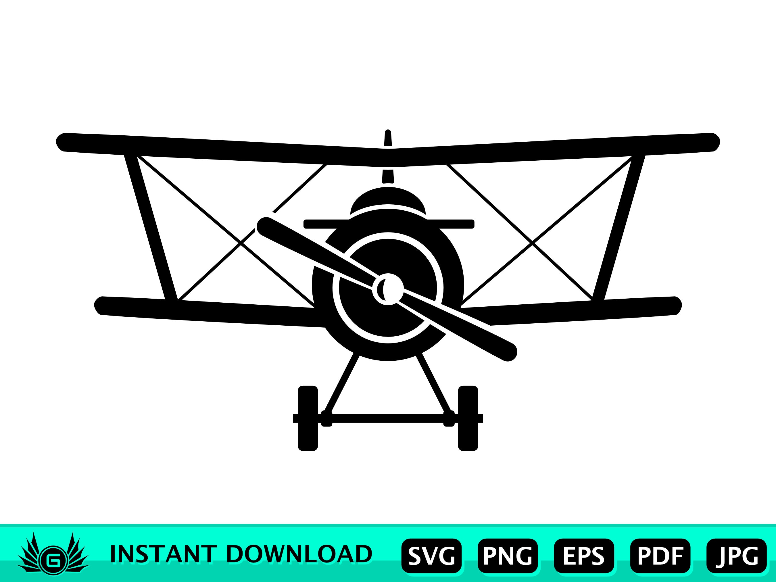 Biplane Clipart Front