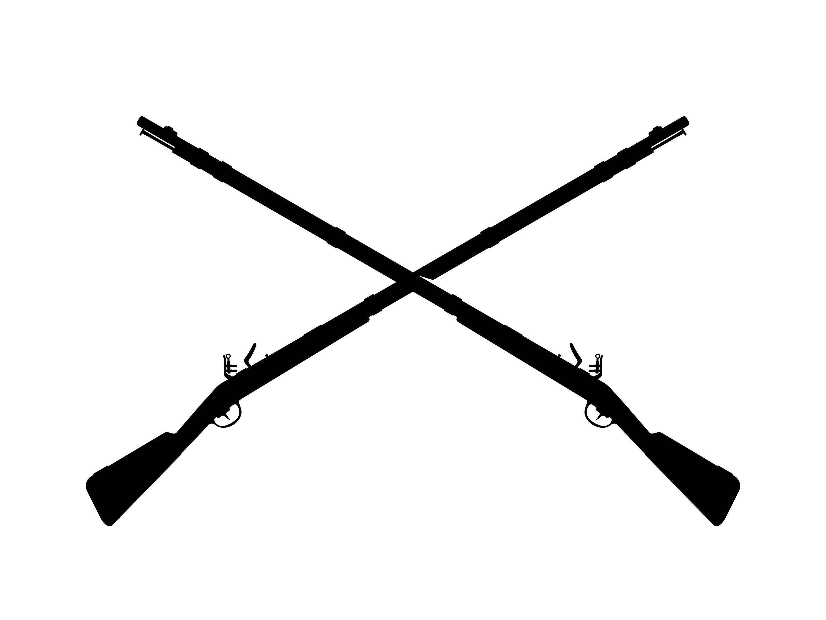 Infantry Crossed Rifles Musket Icon Illustration Silhouette - Etsy