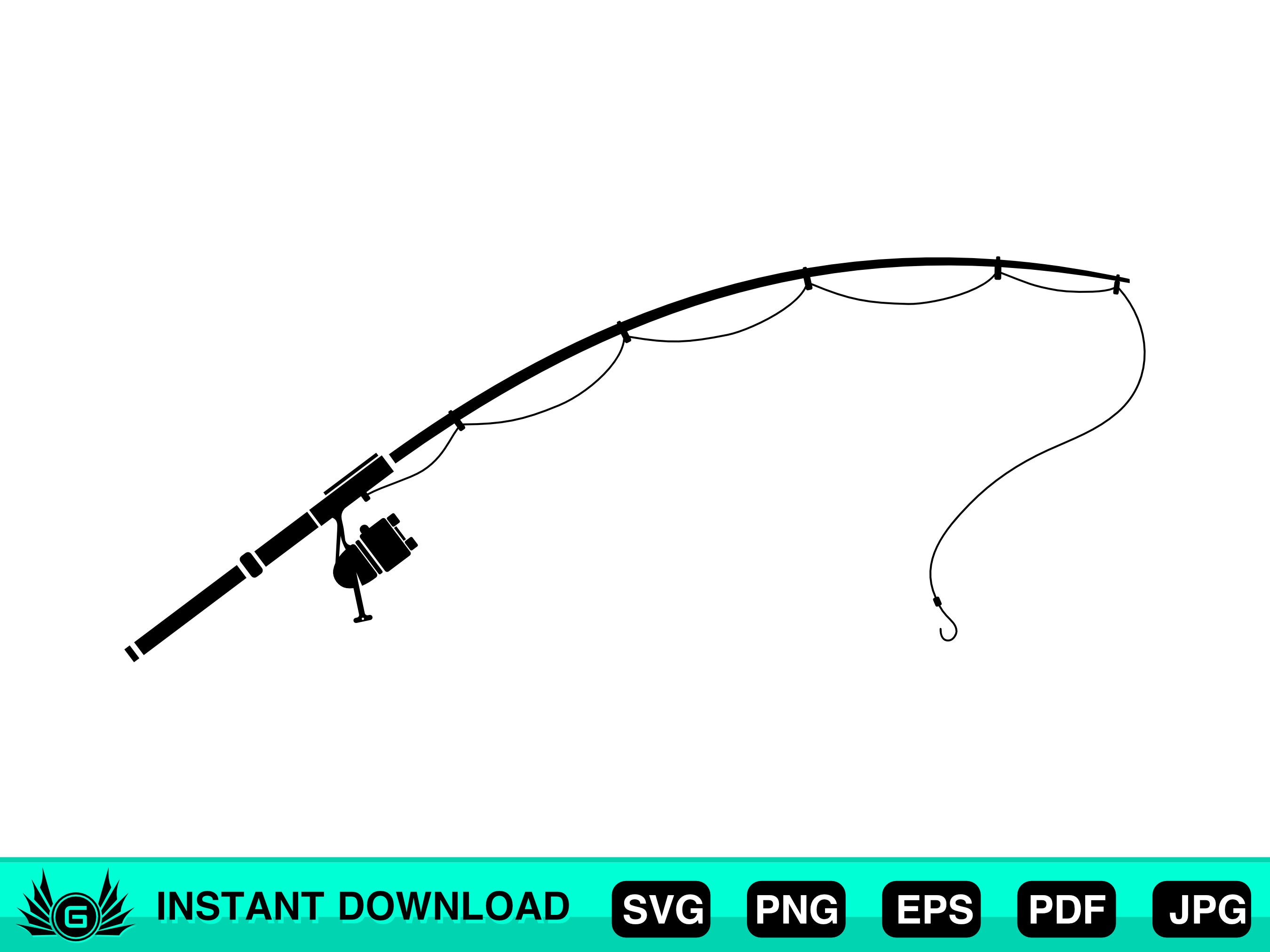 Bent Fishing Rod Silhouette