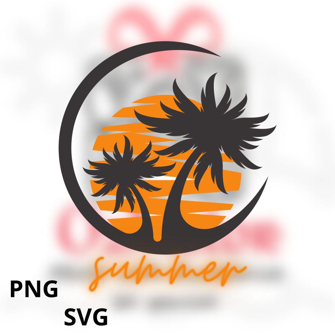 Tropical Sunset SVG | Summer Palm Tree Clipart | Beach Vacation PNG ...