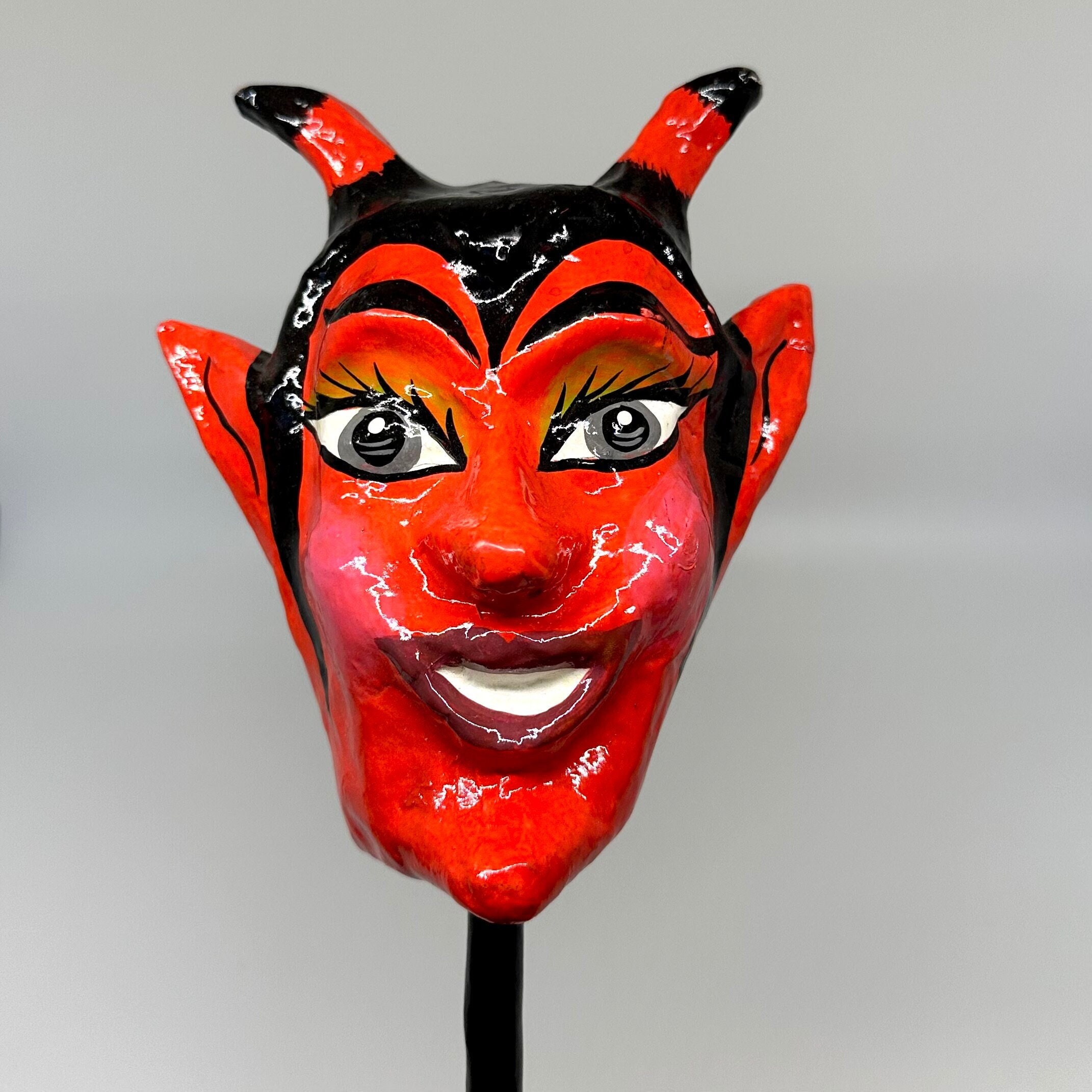 Mexican Folk Art Paper Mache Devil Rattler - Etsy