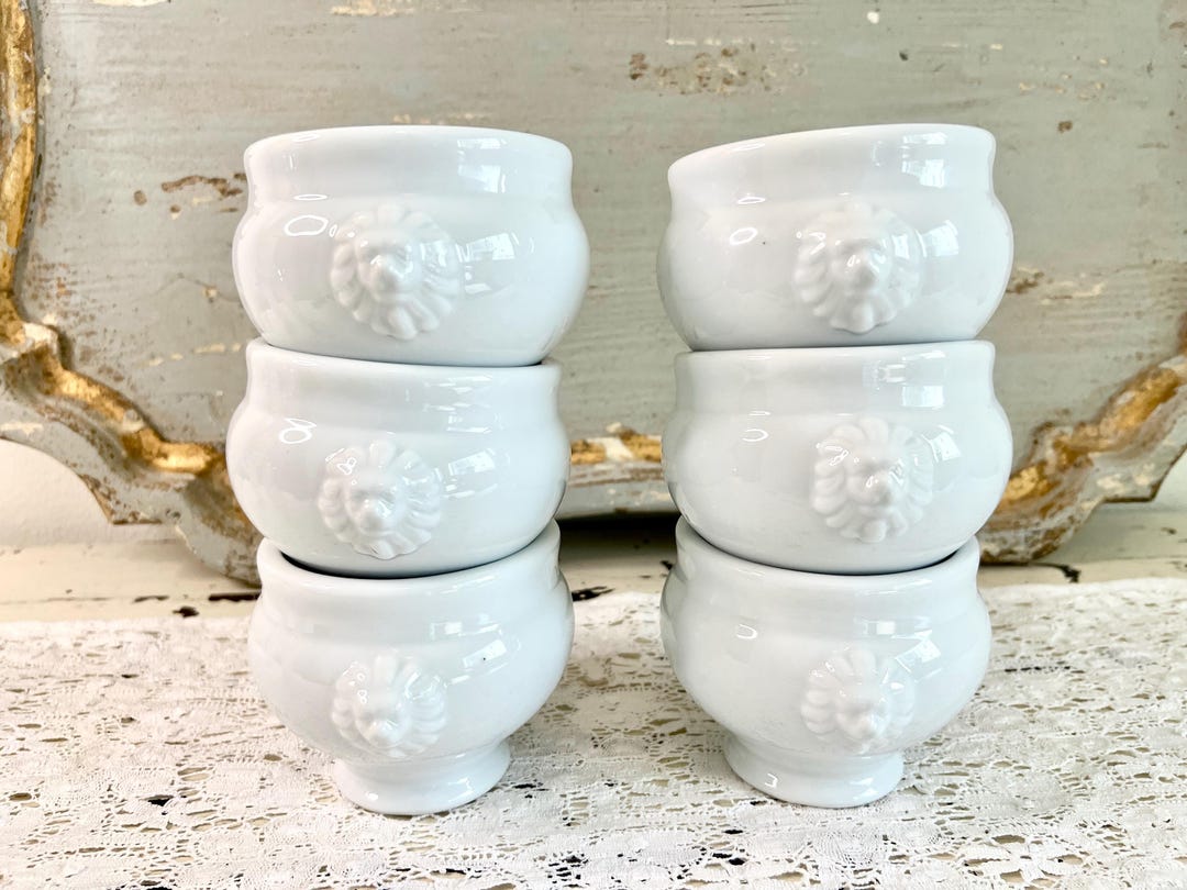 1920's Antique Vintage Heavy Ironstone Porcelain Lion Head French Onion ...