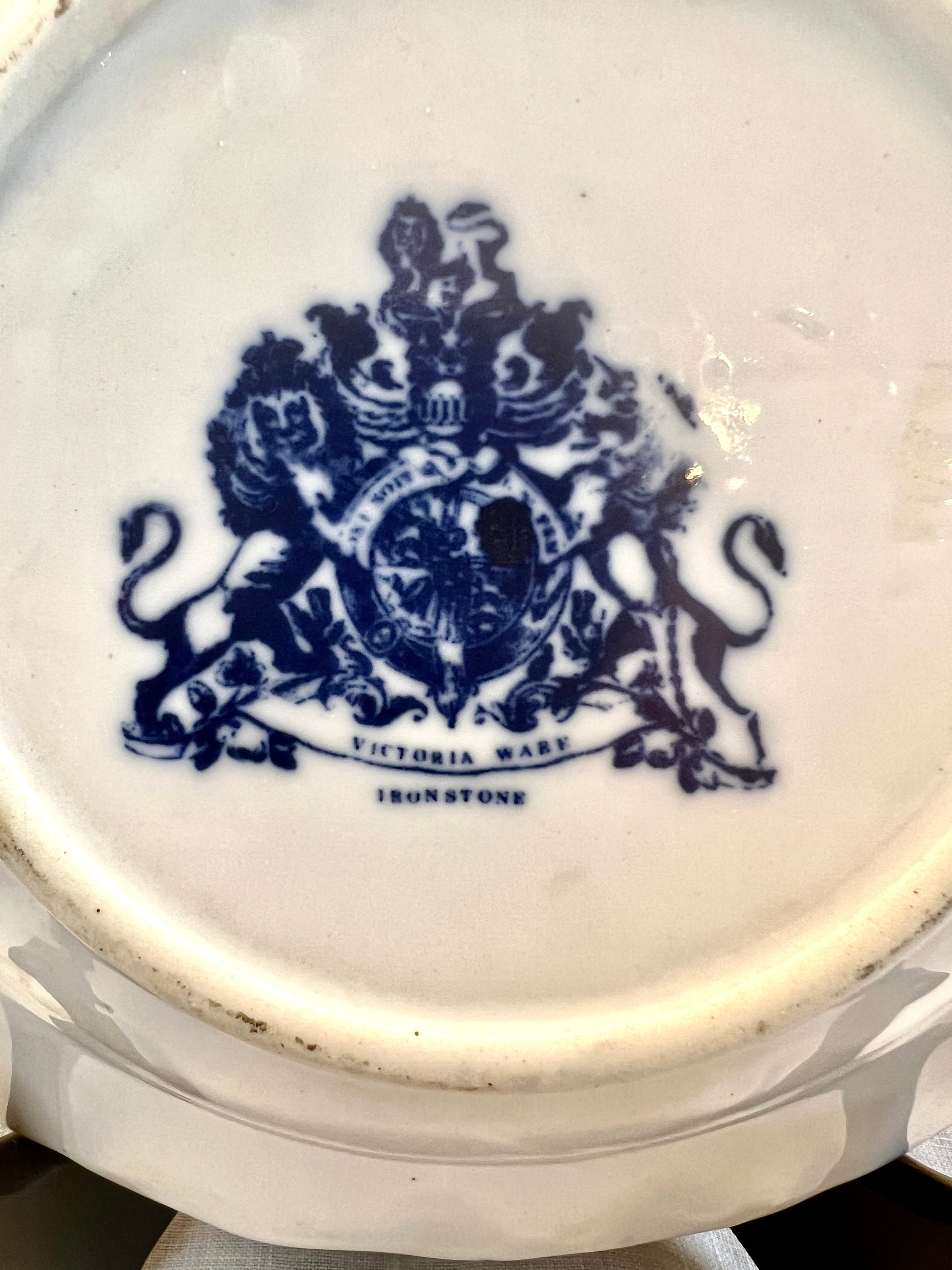 1800s Rare Antique Victoria Ware Ironstone Blue Flow - Etsy