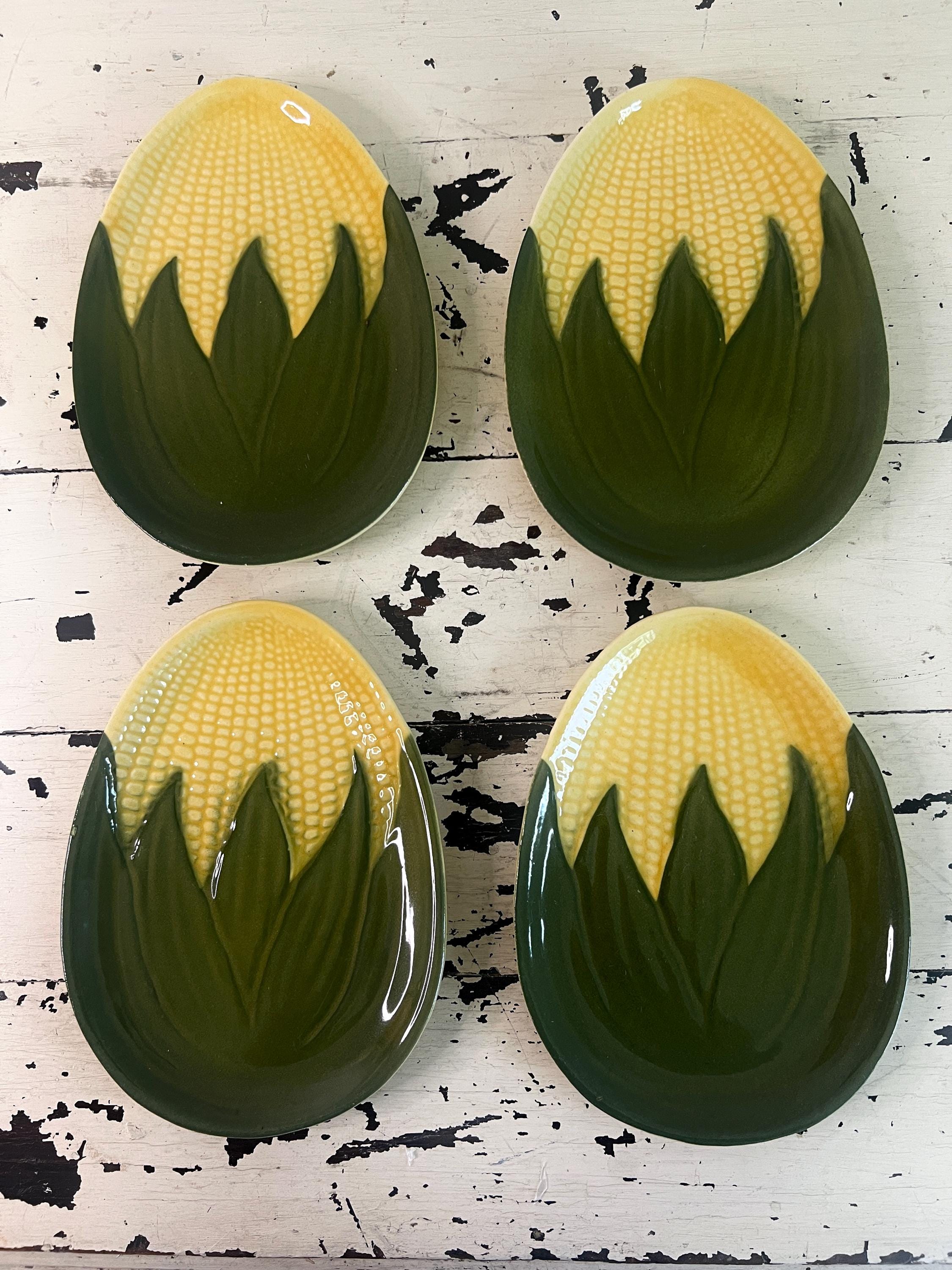 Rare Shawnee Corn King Pottery Plates Set of 4, 1940's Vintage ...