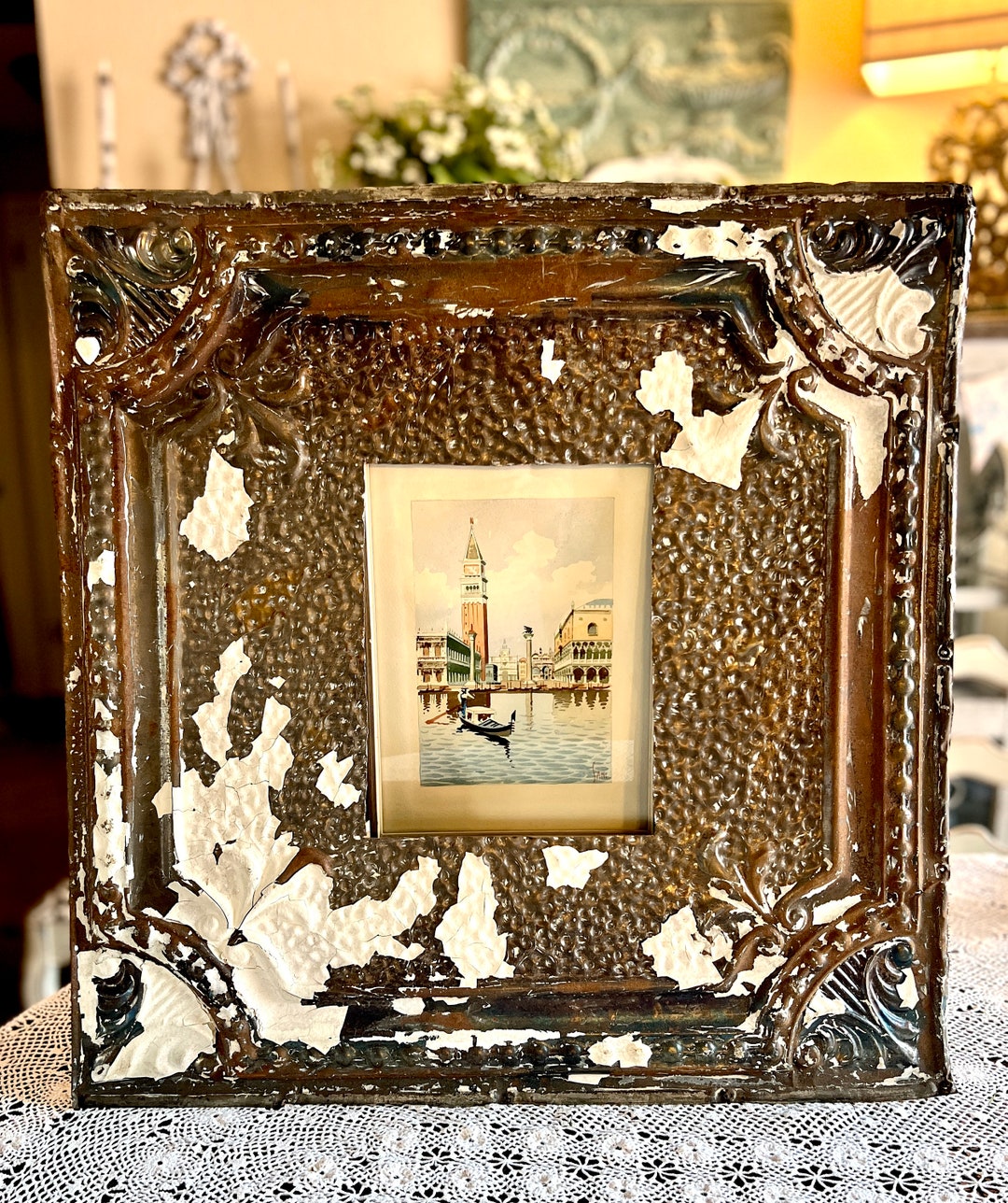 1900's Large Antique Reclaimed Architectural Salvage Tin Ceiling Tile ...