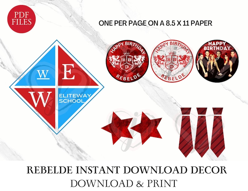 Rebelde Birthday Party Pack | Rebelde | Rebelde Banner | RBD | RBD ...