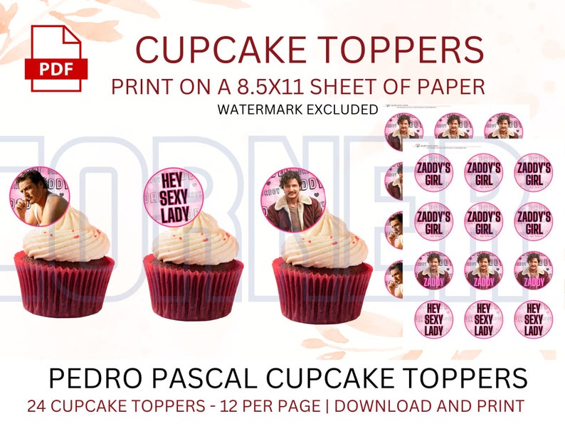 Pedro Pascal Cupcake Toppers Zaddy Pedro Pascal Zaddy - Etsy Pedro Pascal Cupcake Toppers Zaddy Pedro Pascal Zaddy - Etsy
