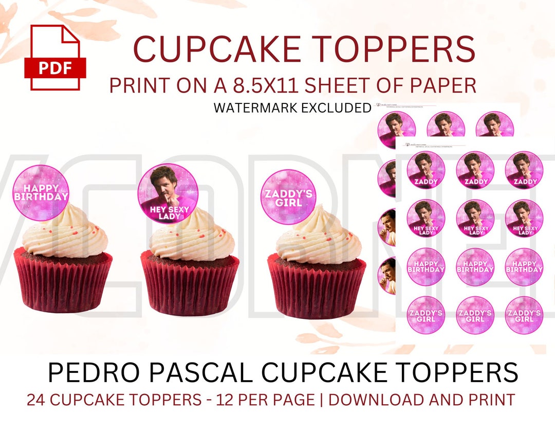 Pedro Pascal Cupcake Toppers Zaddy Pedro Pascal Zaddy - Etsy Pedro Pascal Cupcake Toppers Zaddy Pedro Pascal Zaddy - Etsy