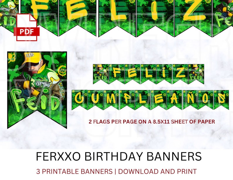 FERXXO Birthday Banners | Feid | FERXXO Feliz Cumpleaños | Feid ...