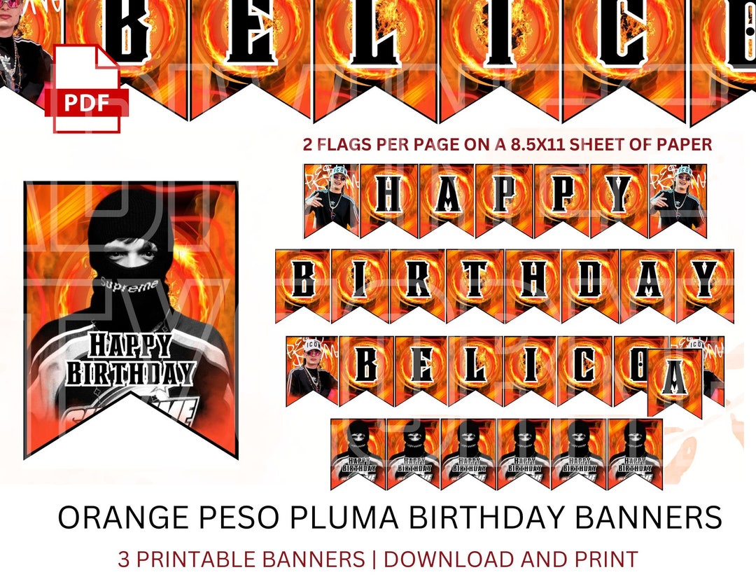 Peso Pluma Birthday Banner Peso Pluma Doble P Peso Pluma - Etsy