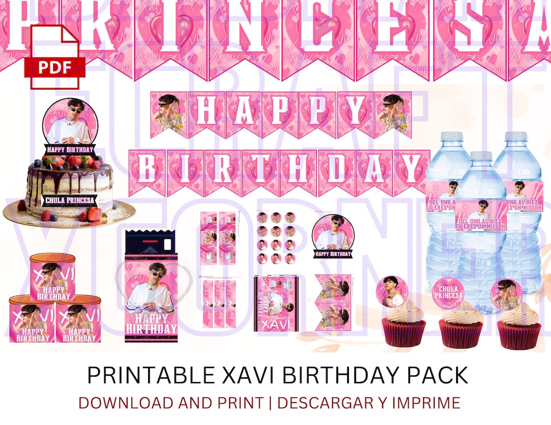 Xavi Birthday Banner | Xavi Birthday Pack | La Diabla Birthday | Xavi ...
