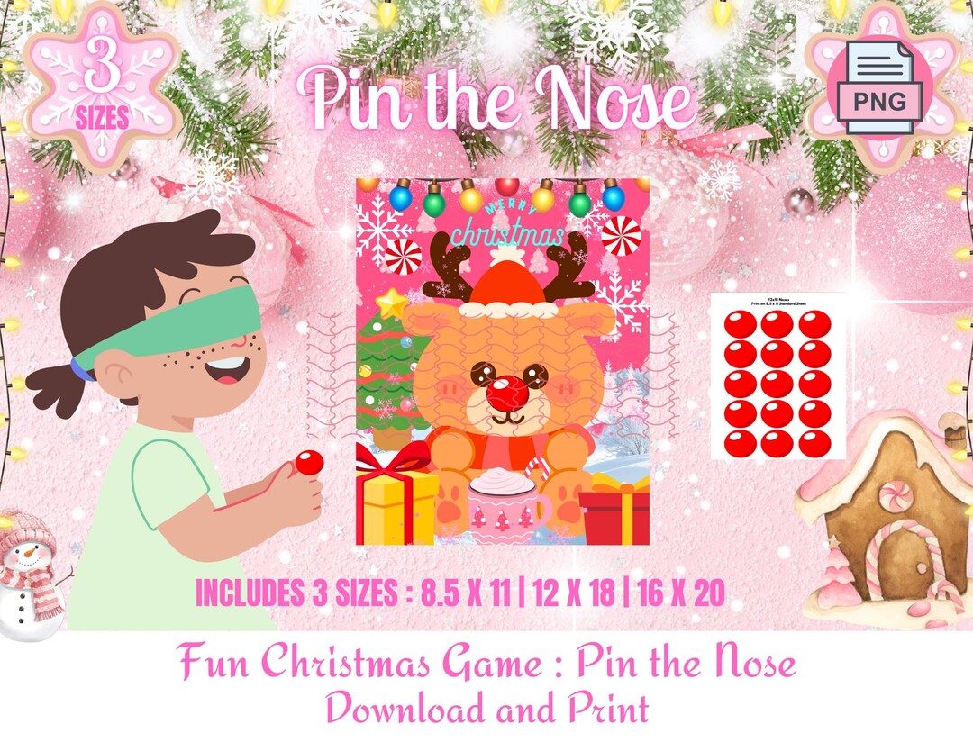 Pin the Nose Reindeer Game | Letter From Santa | Letter to Santa | Kids ...