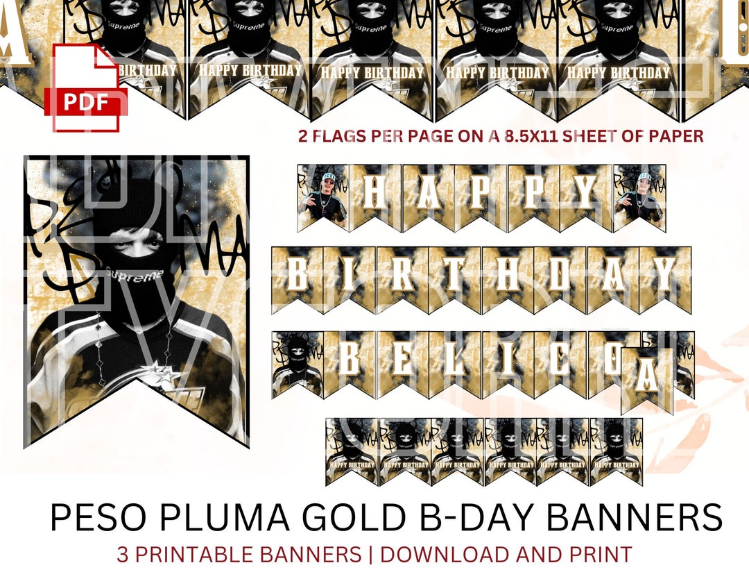 Peso Pluma Birthday Banners Peso Pluma Peso Pluma - Etsy Australia