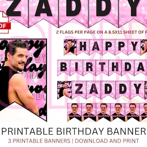 Pedro Pascal Birthday Banner | Zaddy | Pedro Pasca L Zaddy | Pedro ...