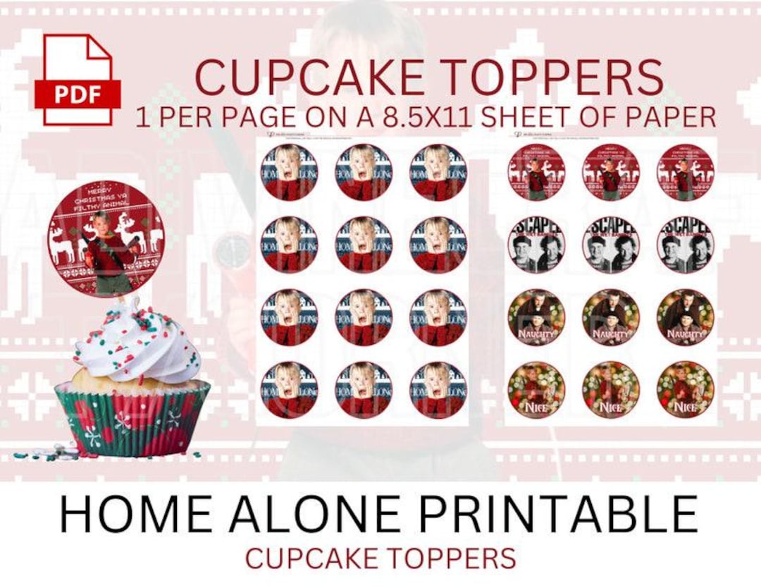 Home Alone Cupcake Toppers Home Alone Home Alone Posters Home Alone ...